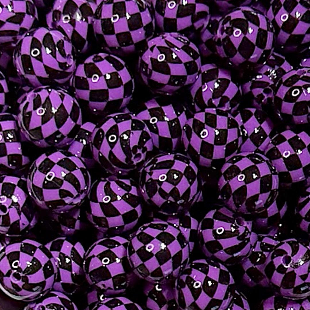 15mm Glossy Checkered Beads – CC Custom Creations